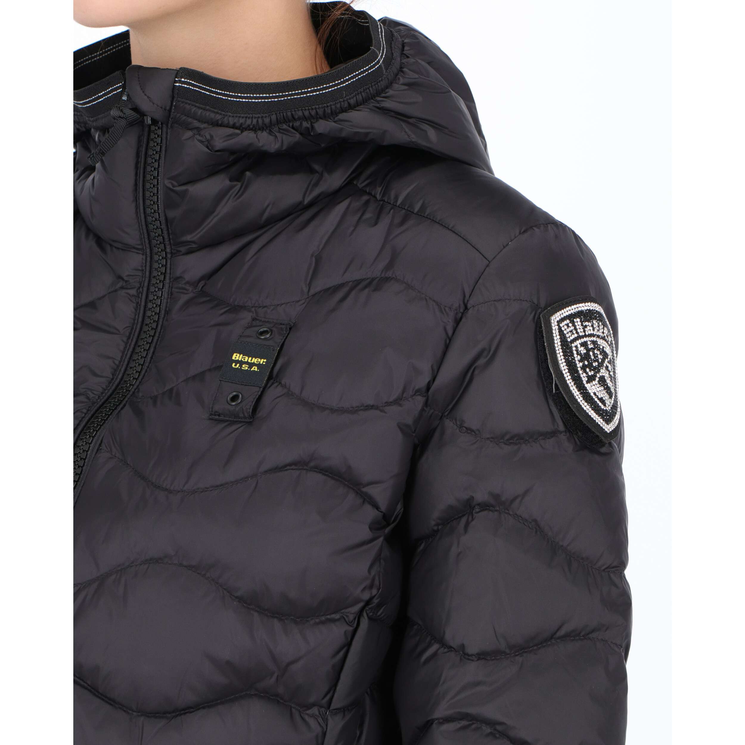 Giacca Blauer Usa Donna Piuma Onda Nylon PacthGlitter | Giubbini ...